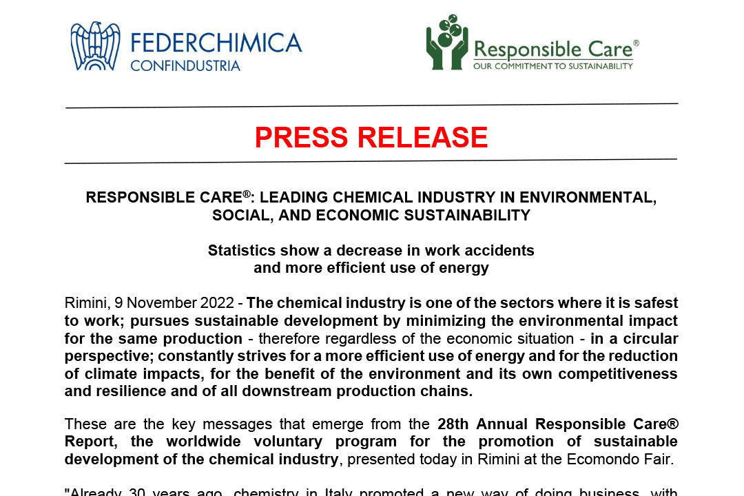 RESPONSIBLE CARE®: LEADING CHEMICAL INDUSTRY IN ENVIRONMENTAL, SOCIAL ...